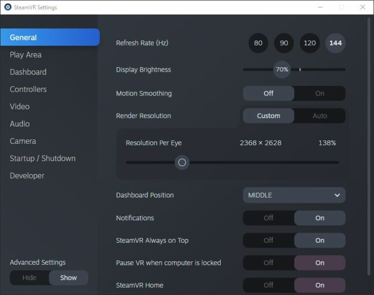 Graphics Settings for VR / Valve Index in iRacing