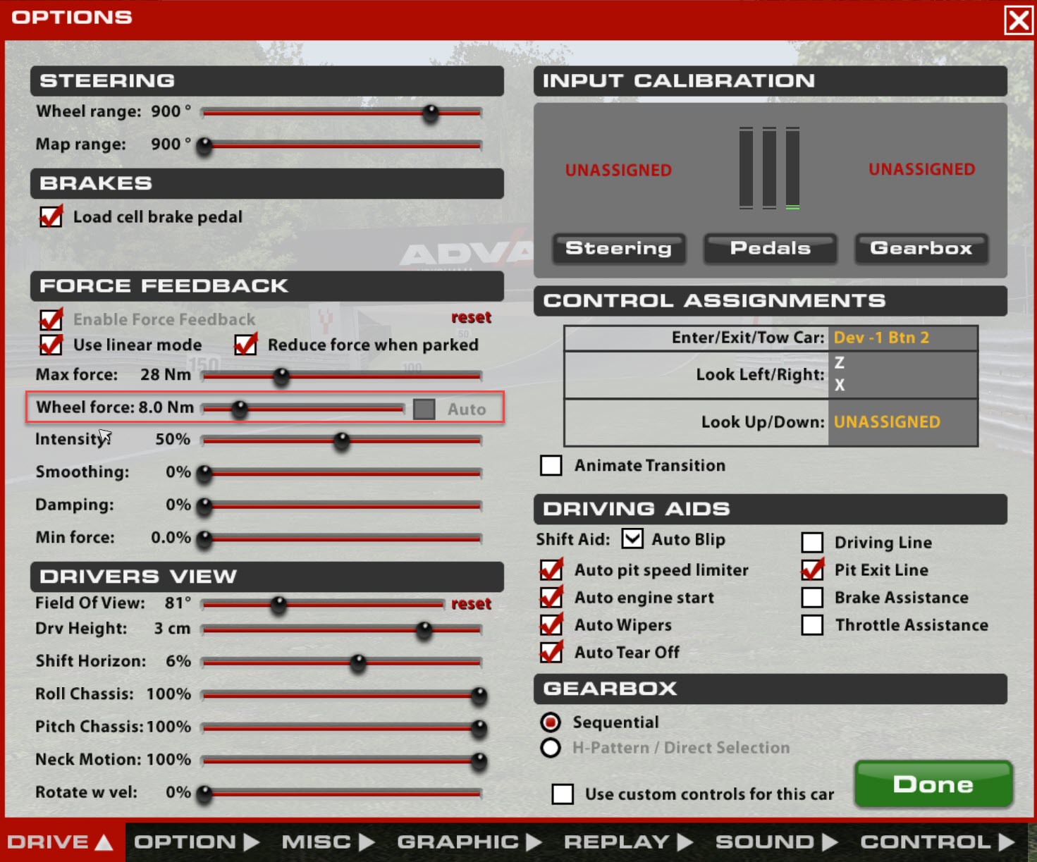 Logitech (G923) Recommended Settings Guide for iRacing